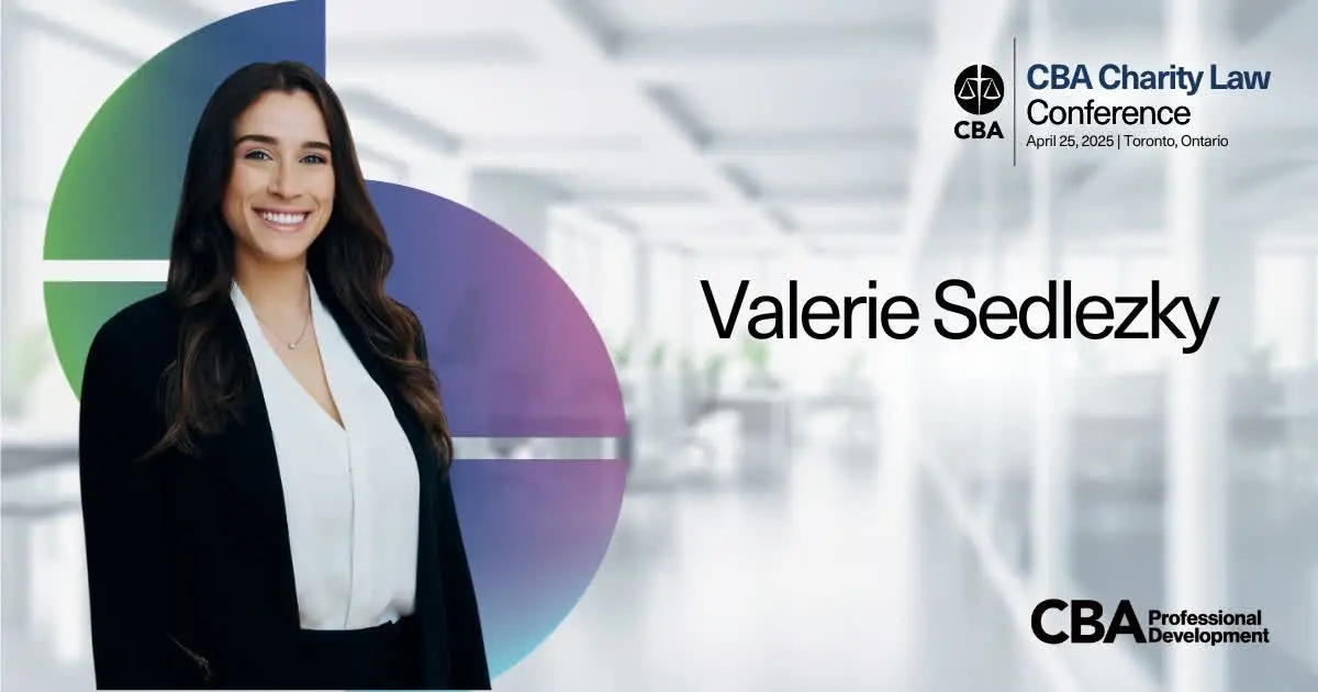 Valerie Sedlezky to speak at the CBA Charity Law Conference
