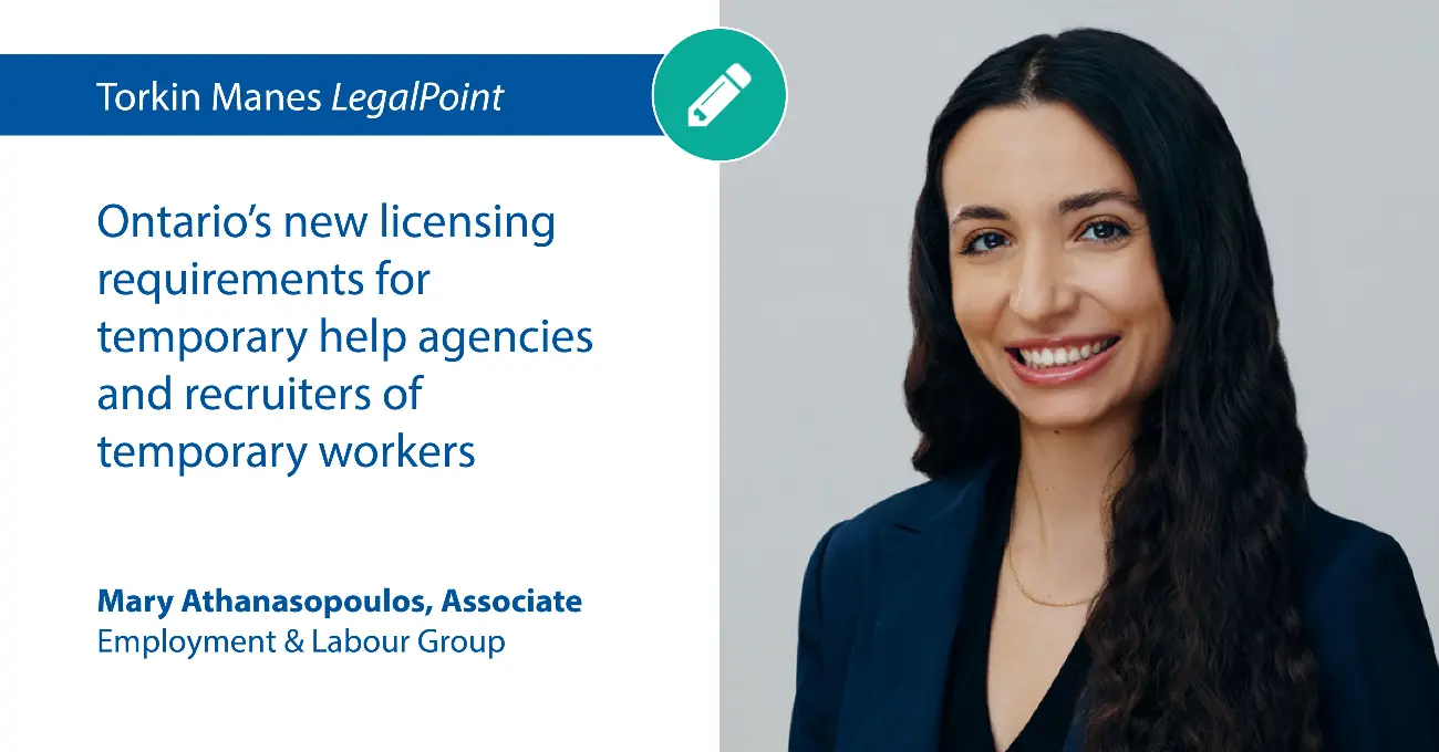 Ontario’s new licensing requirements for temporary help agencies and ...