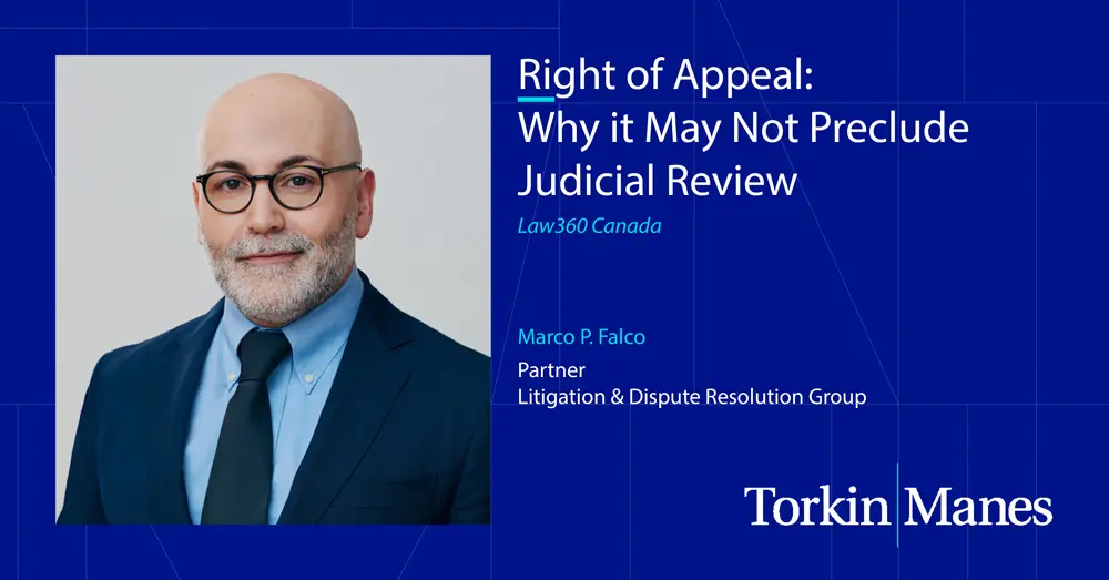 Right of Appeal: Why it May Not Preclude Judicial Review